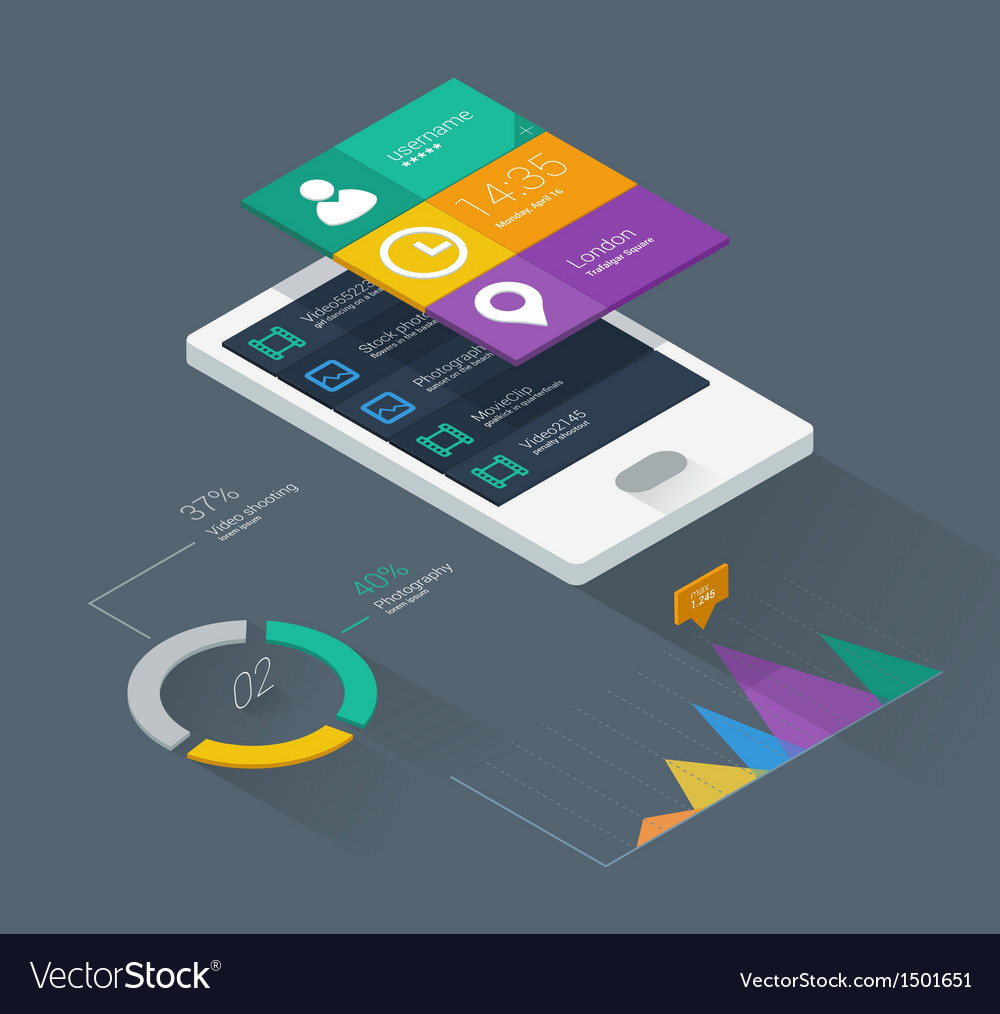Mobile application concept Royalty Free Vector Image Mobile application concept Royalty Free Vector Image