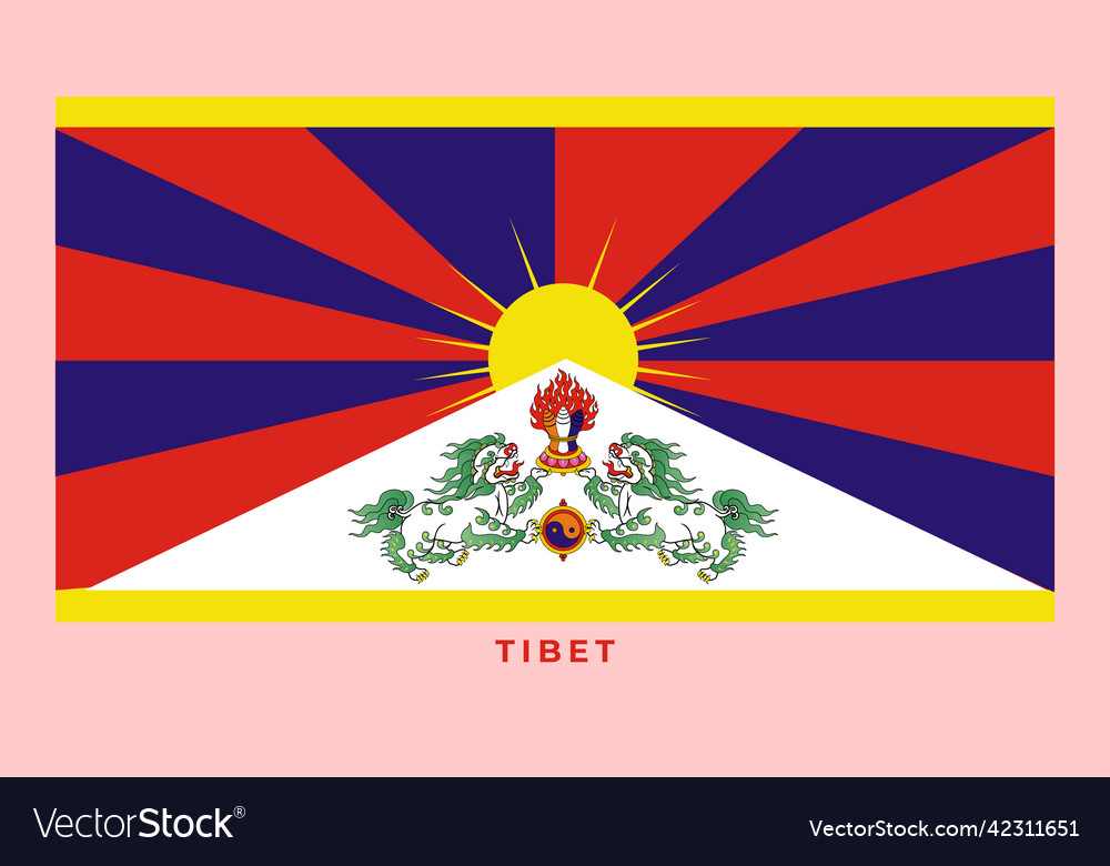 National flag of tibet Royalty Free Vector Image