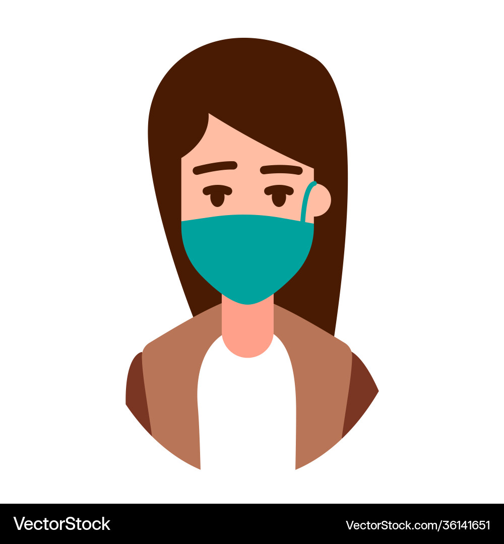 People face with mask icon isolated on white Vector Image