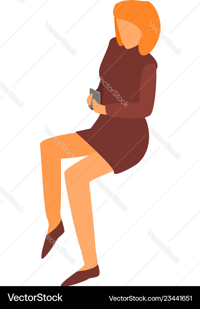 Single woman icon isometric style Royalty Free Vector Image