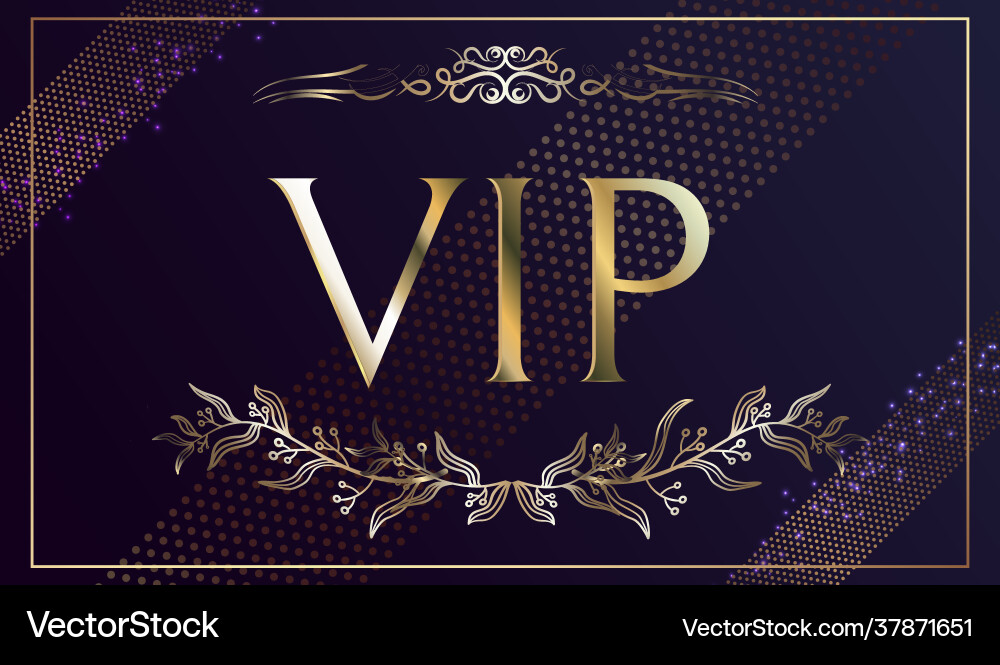 Vip card gold blue gradient print geometric Vector Image
