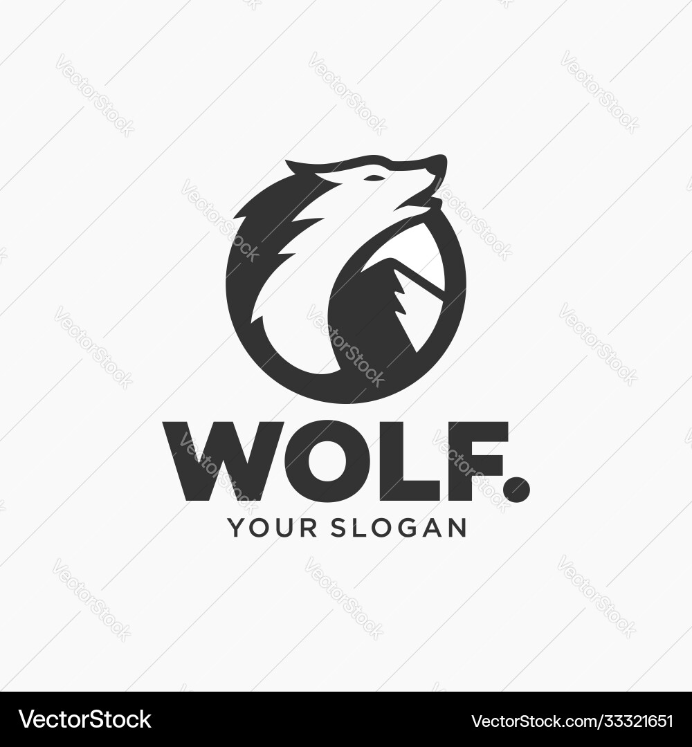 Wolf vintage logo stock Royalty Free Vector Image
