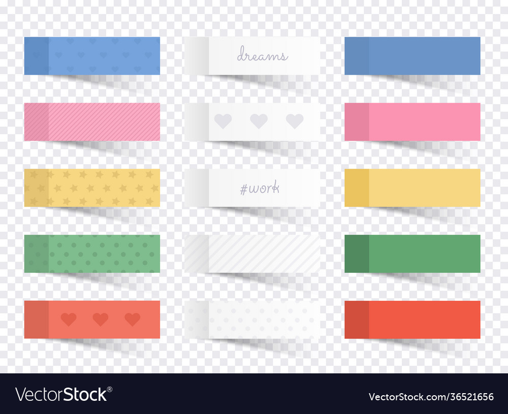 A colored set sticky notes flat design modern Vector Image