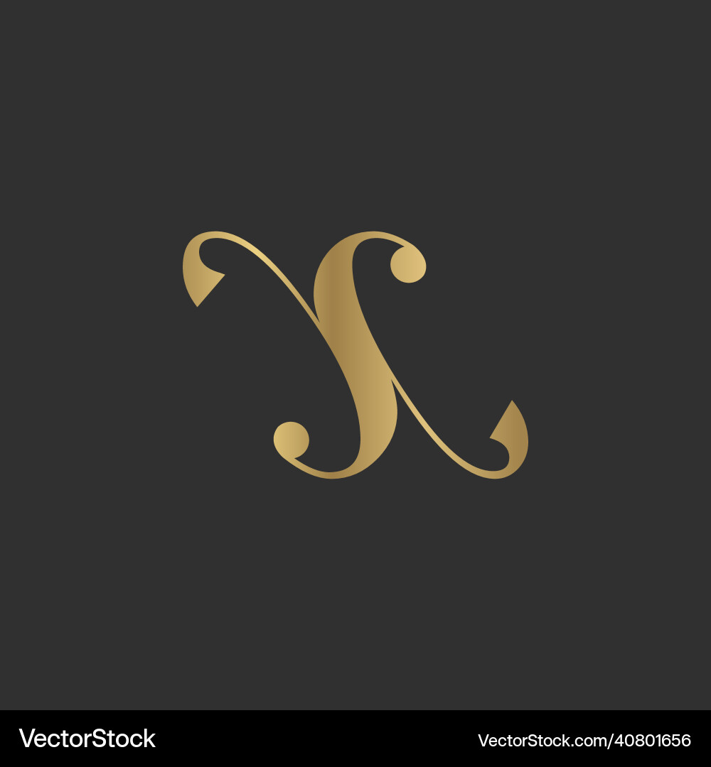 Alphabet initials logo xs sx x and s Royalty Free Vector