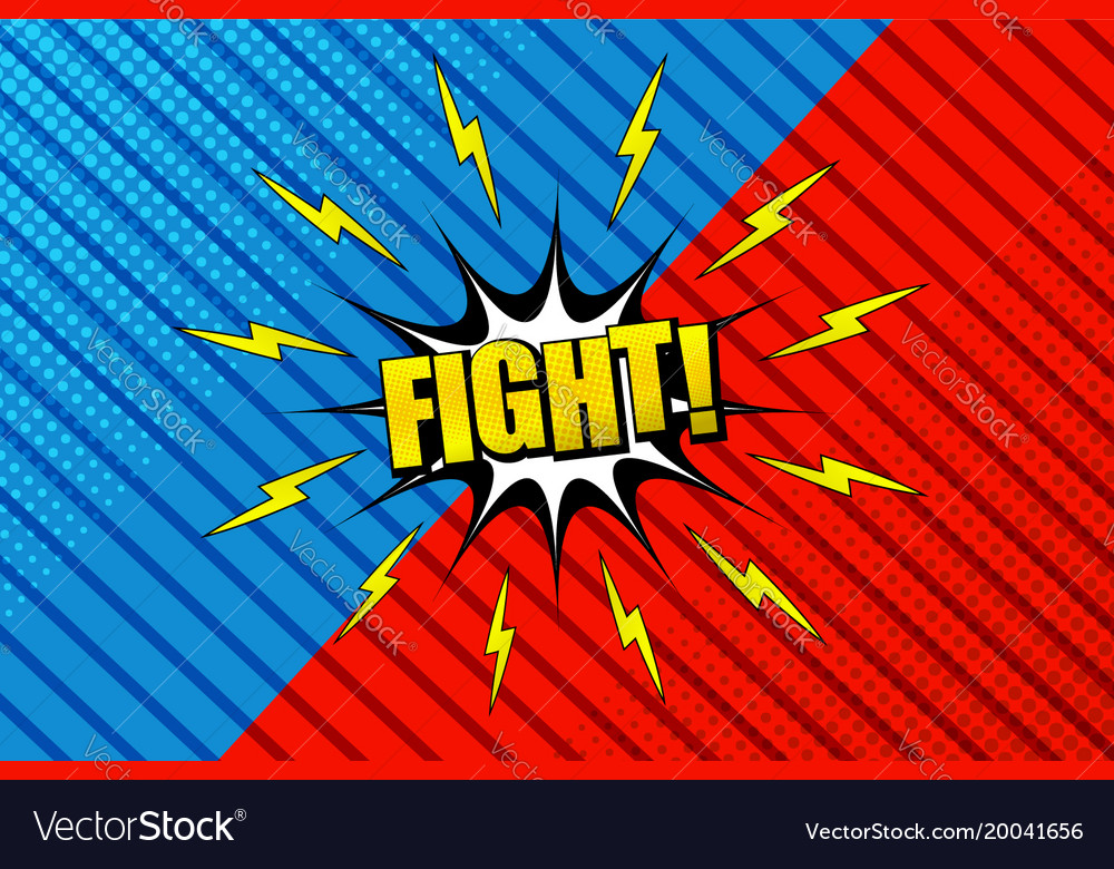 Comic fight horizontal background Royalty Free Vector Image