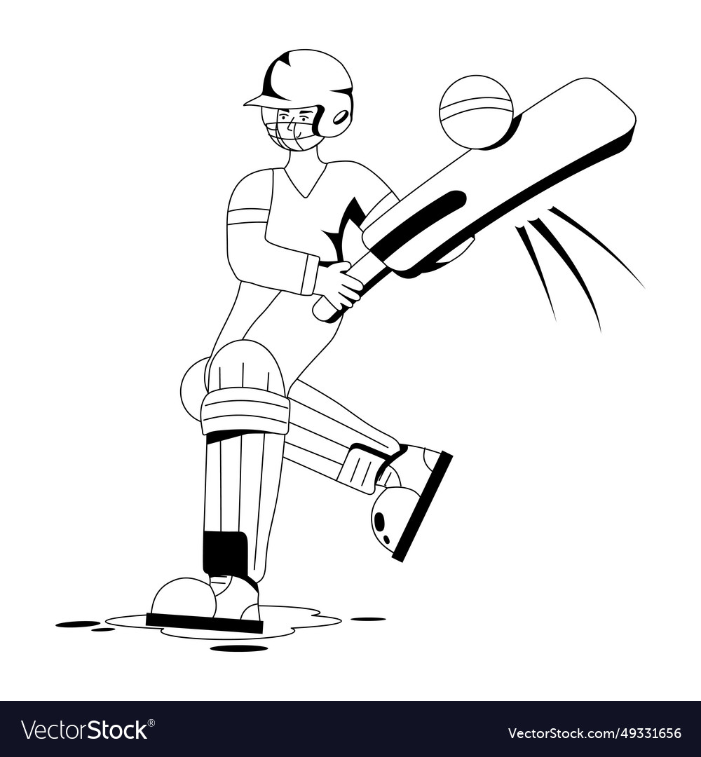 Cricketer Royalty Free Vector Image - VectorStock