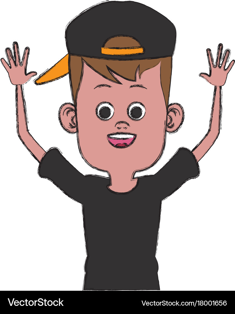 Cute and funny boy cartoon Royalty Free Vector Image