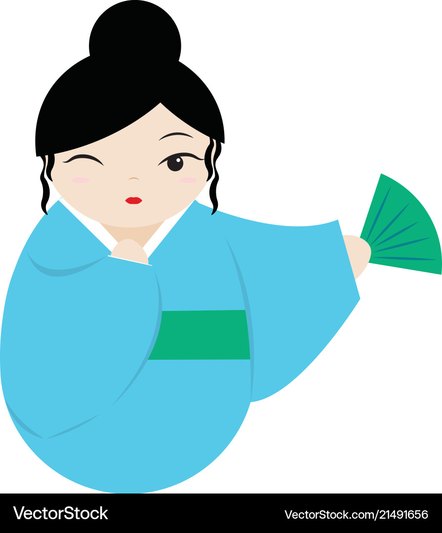 Cute geisha character Royalty Free Vector Image