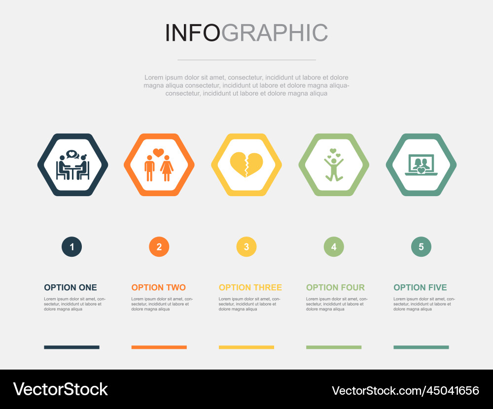Dating icons infographic design template creative Vector Image