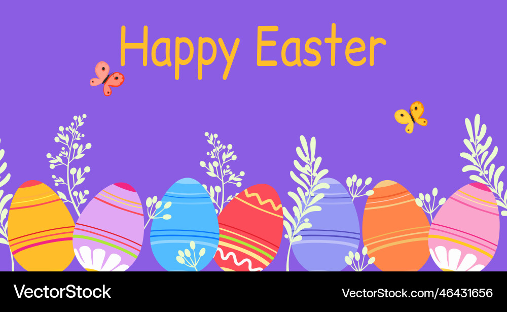 Easter poster and banner template with Royalty Free Vector