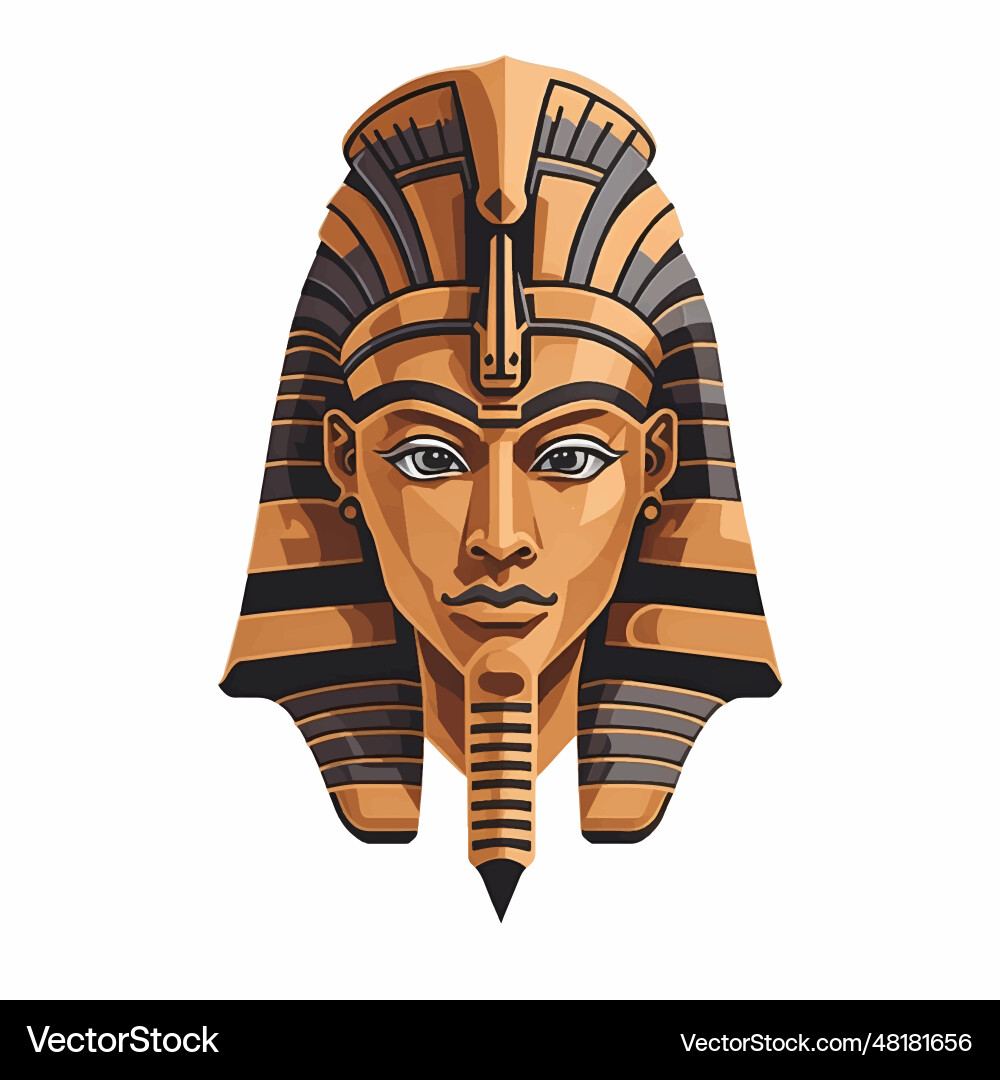 Egyptian pharaoh clip art on white background Vector Image