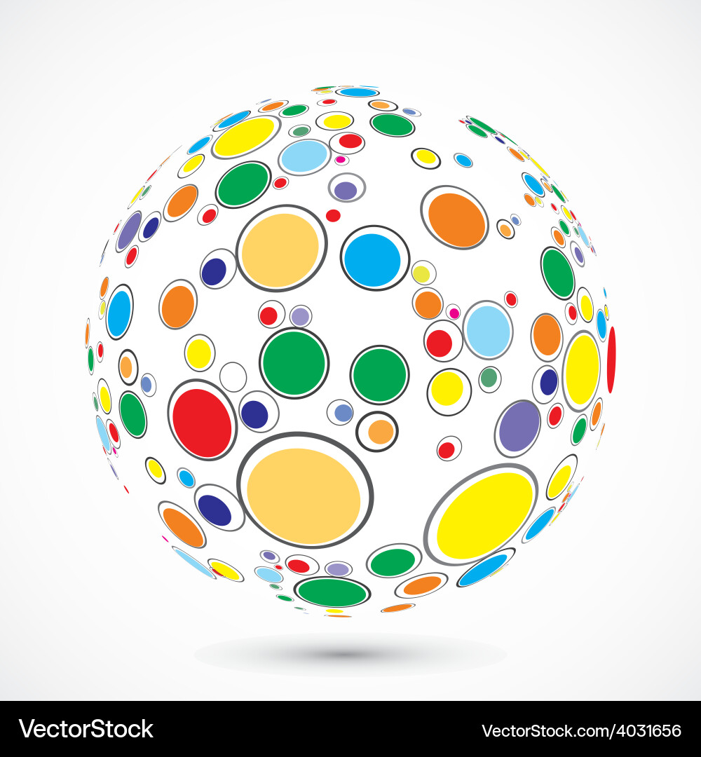 Globe consist of color circles Royalty Free Vector Image