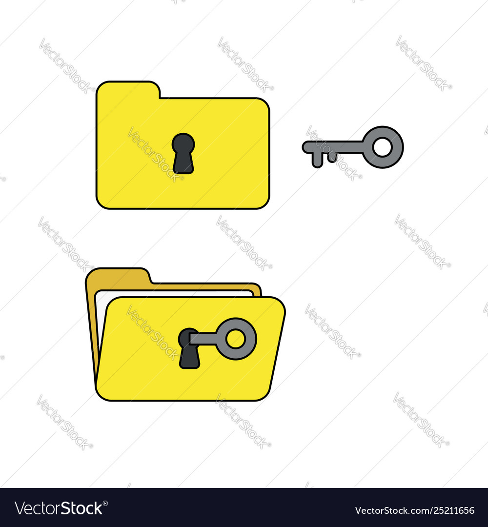Icon concept closed and open folders Royalty Free Vector