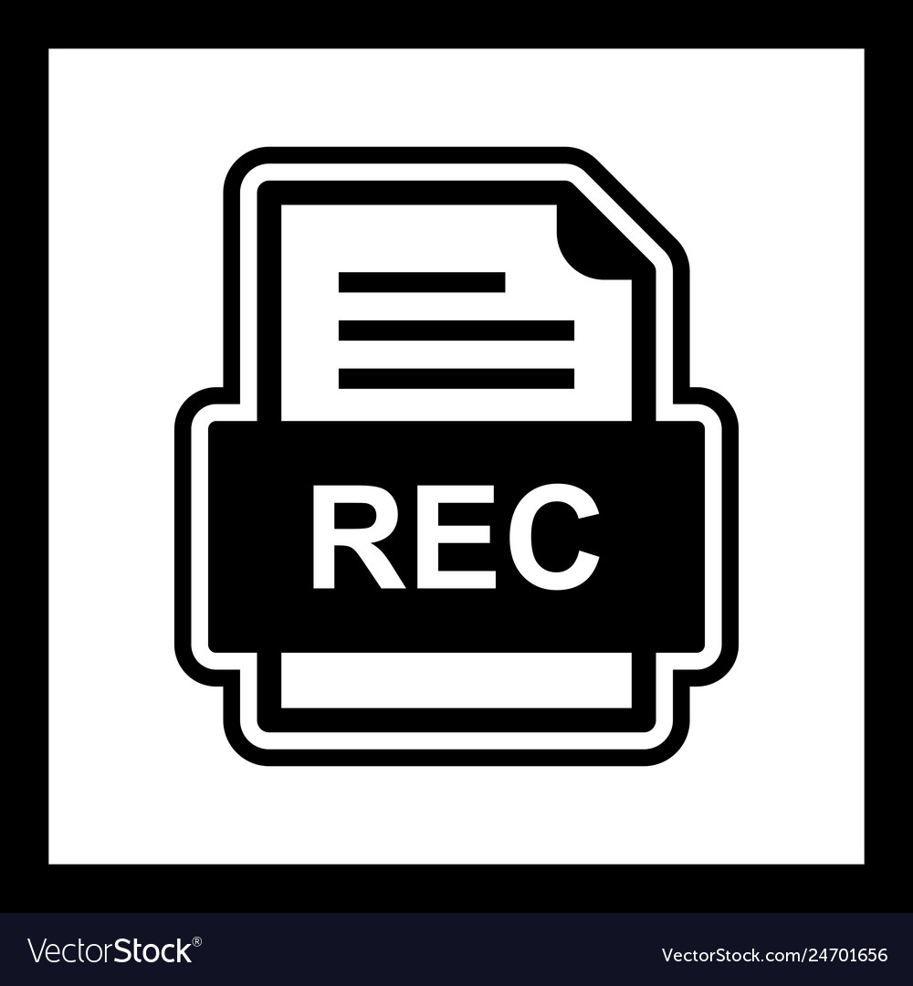 Rec file document icon Royalty Free Vector Image