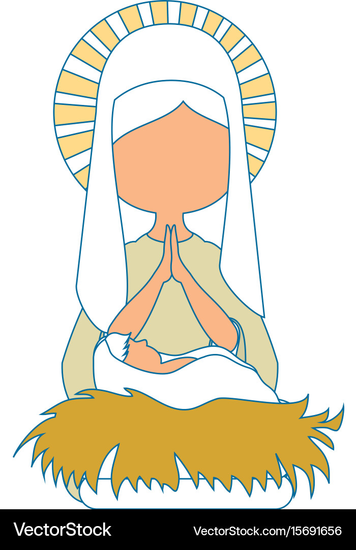Virgin mary cartoon Royalty Free Vector Image - VectorStock