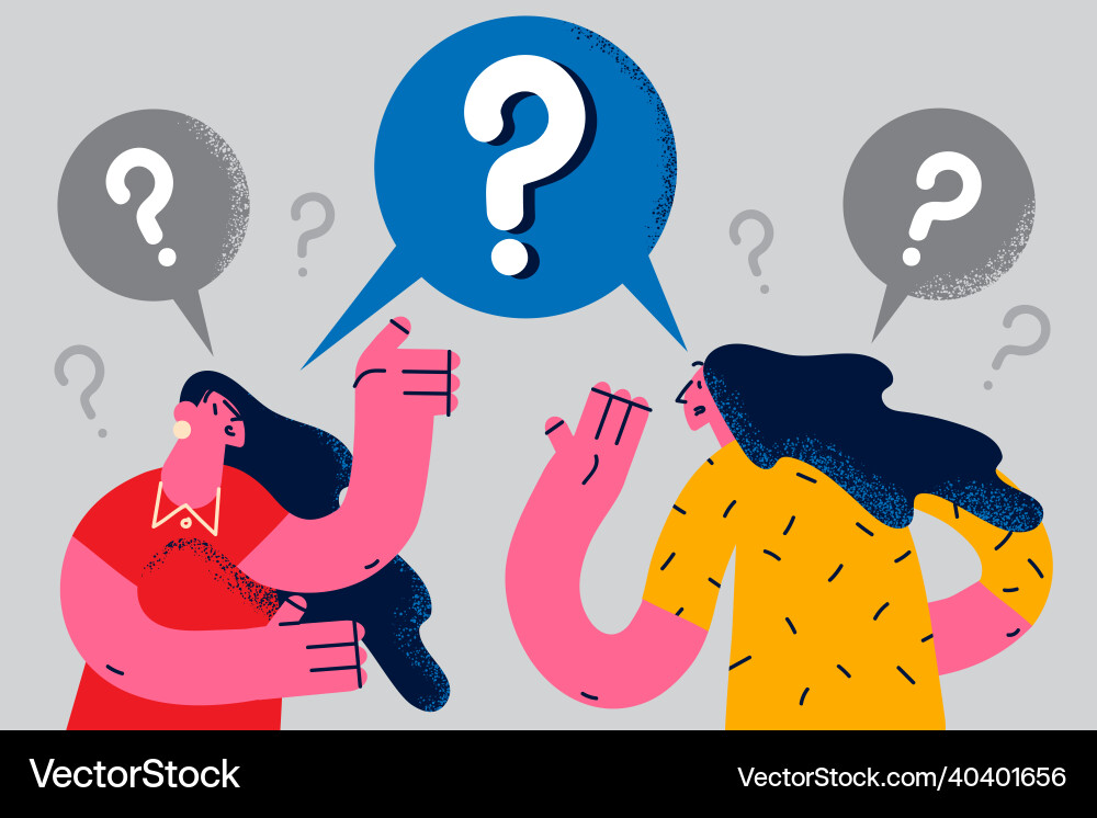 Women talk feel confused have misunderstanding Vector Image