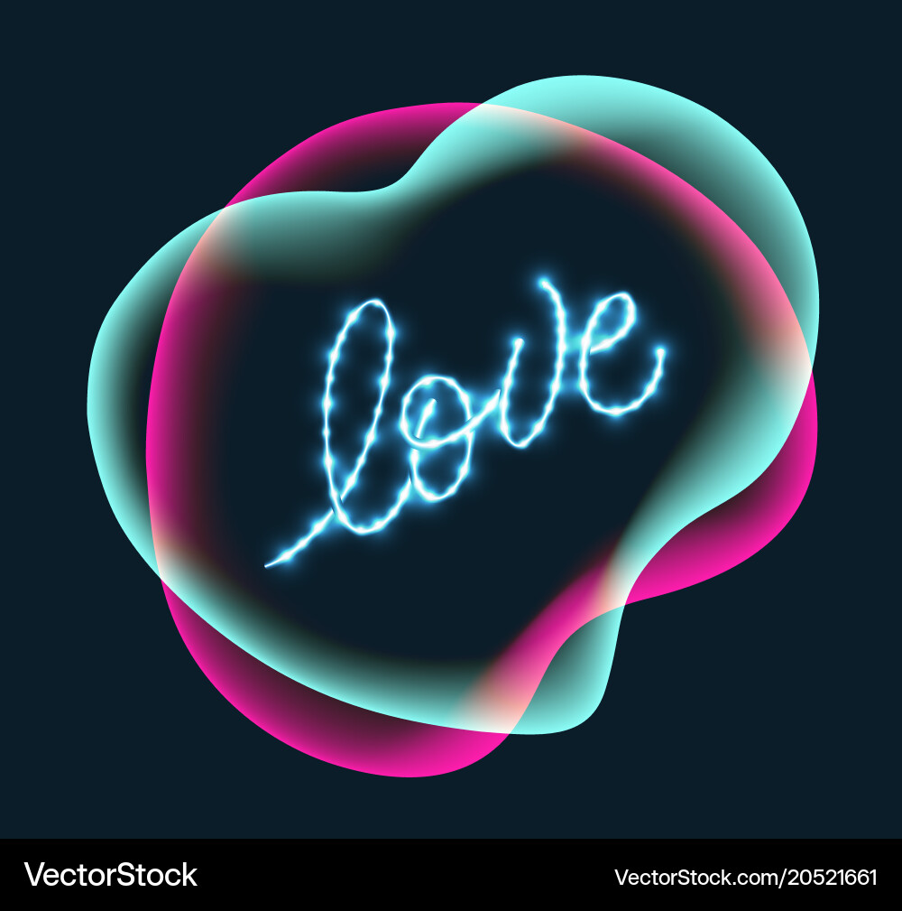 Abstract color with love lettering Royalty Free Vector Image