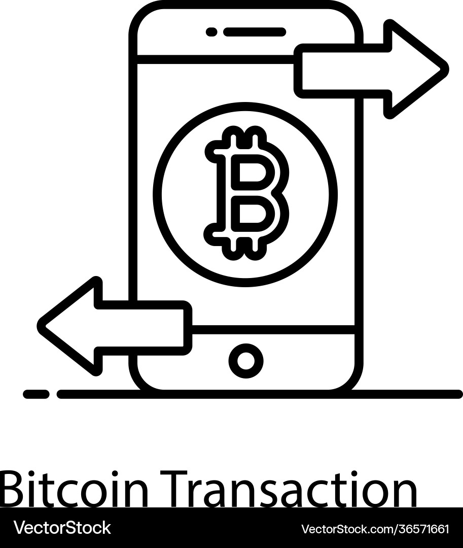 Bitcoin transaction Royalty Free Vector Image - VectorStock