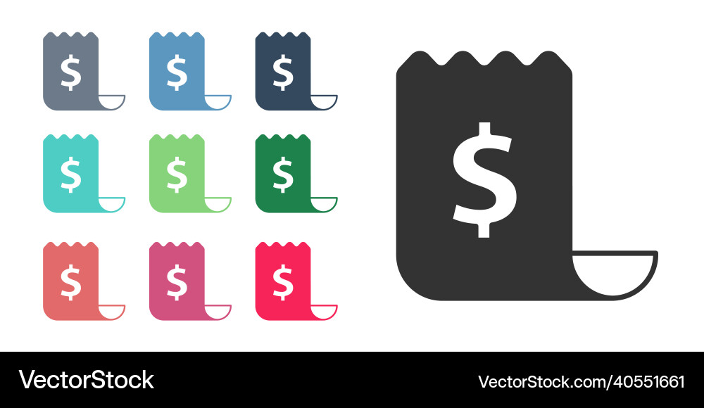 Black paper check and financial check icon Vector Image