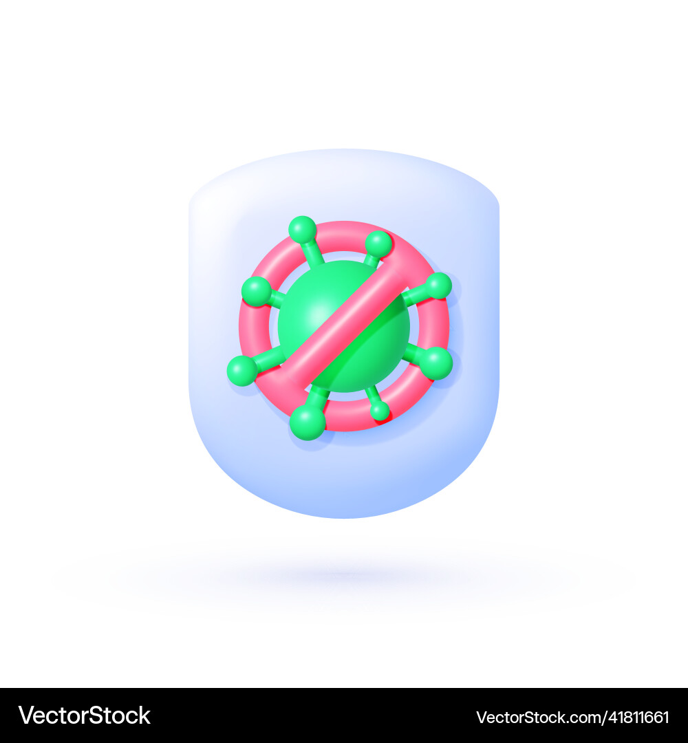 Covid shield in 3d style coronavirus concept Vector Image