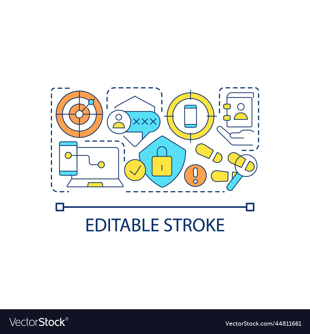 Detecting hacking attack concept icon Royalty Free Vector