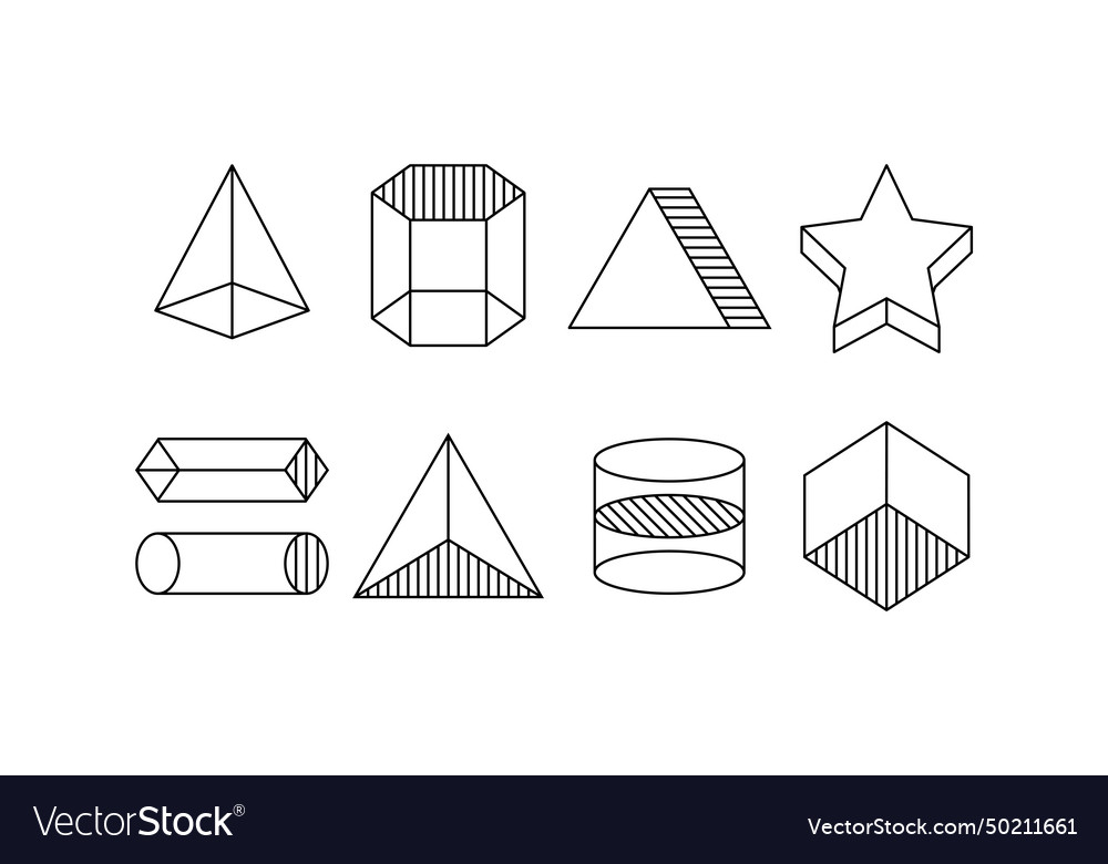 Geometric line elements set Royalty Free Vector Image