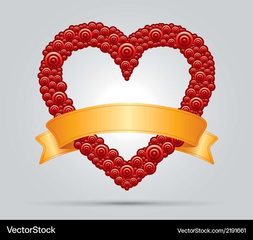Heart and ribbon Royalty Free Vector Image - VectorStock