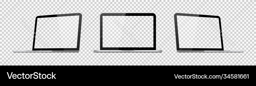 Laptop mockup isolated on transparent background Vector Image