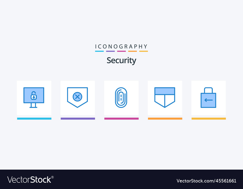 Security blue 5 icon pack including Royalty Free Vector