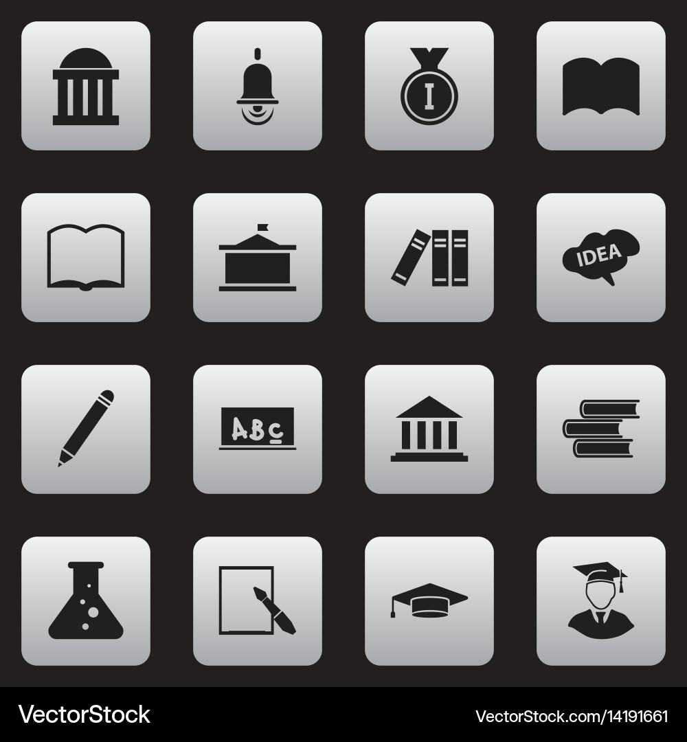 Set of 16 editable education icons includes Vector Image