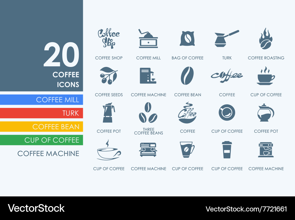 Set of coffee icons Royalty Free Vector Image - VectorStock
