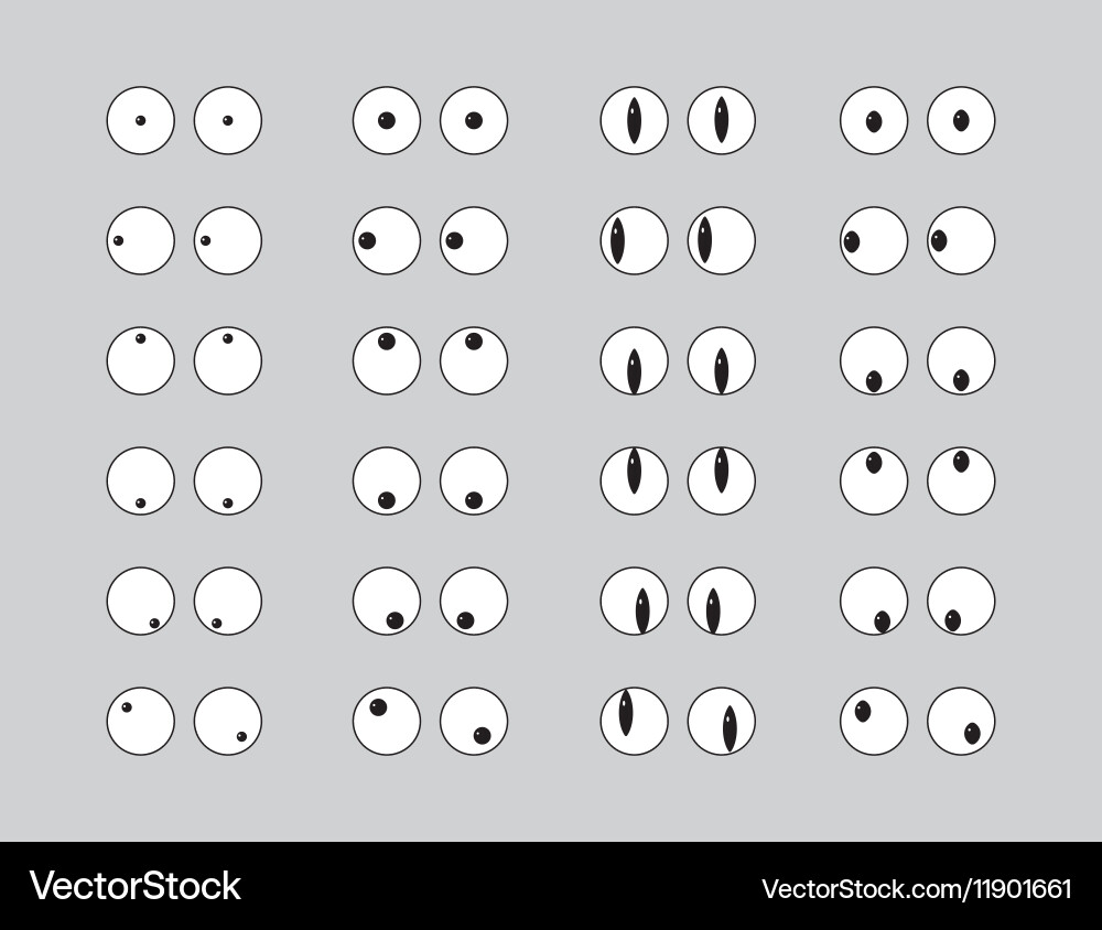 Set of eye emoticon Royalty Free Vector Image - VectorStock