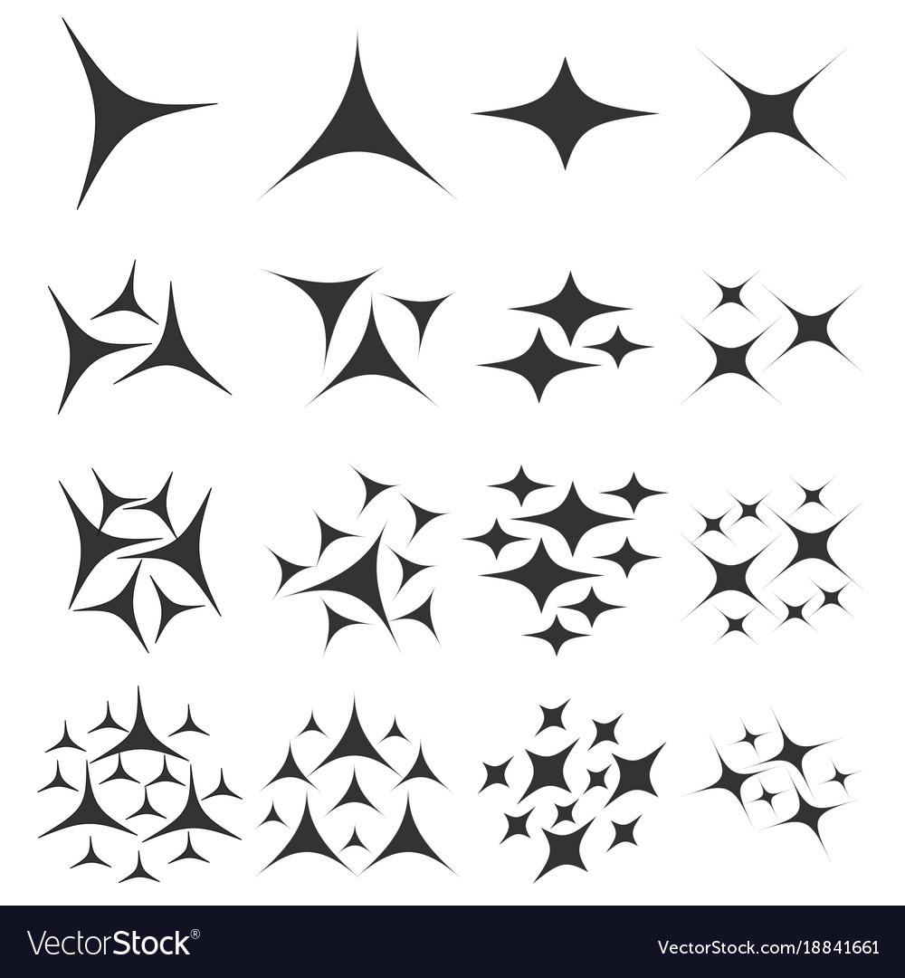 Sparkles icons set Royalty Free Vector Image - VectorStock