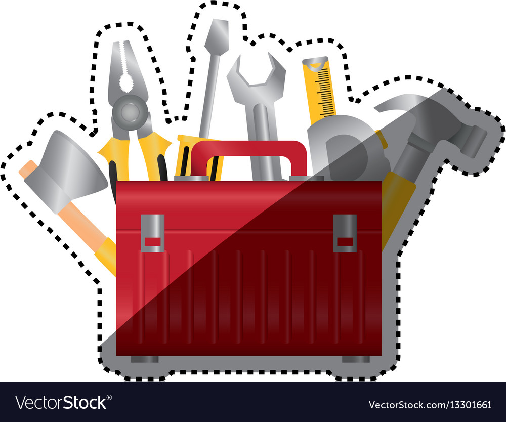 Tools kit box Royalty Free Vector Image - VectorStock