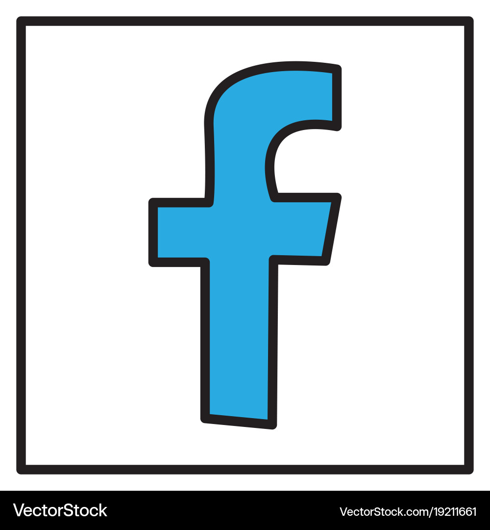 Unusual look facebook logotype social network Vector Image