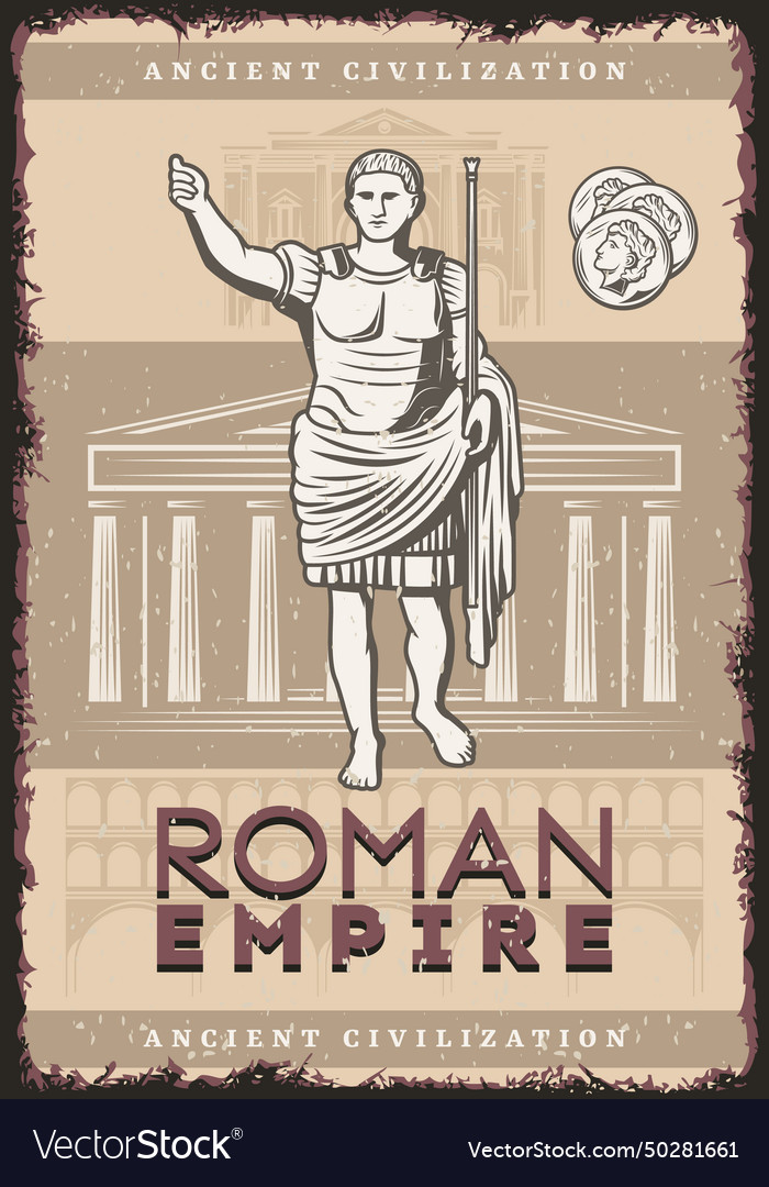 Vintage roman empire poster Royalty Free Vector Image