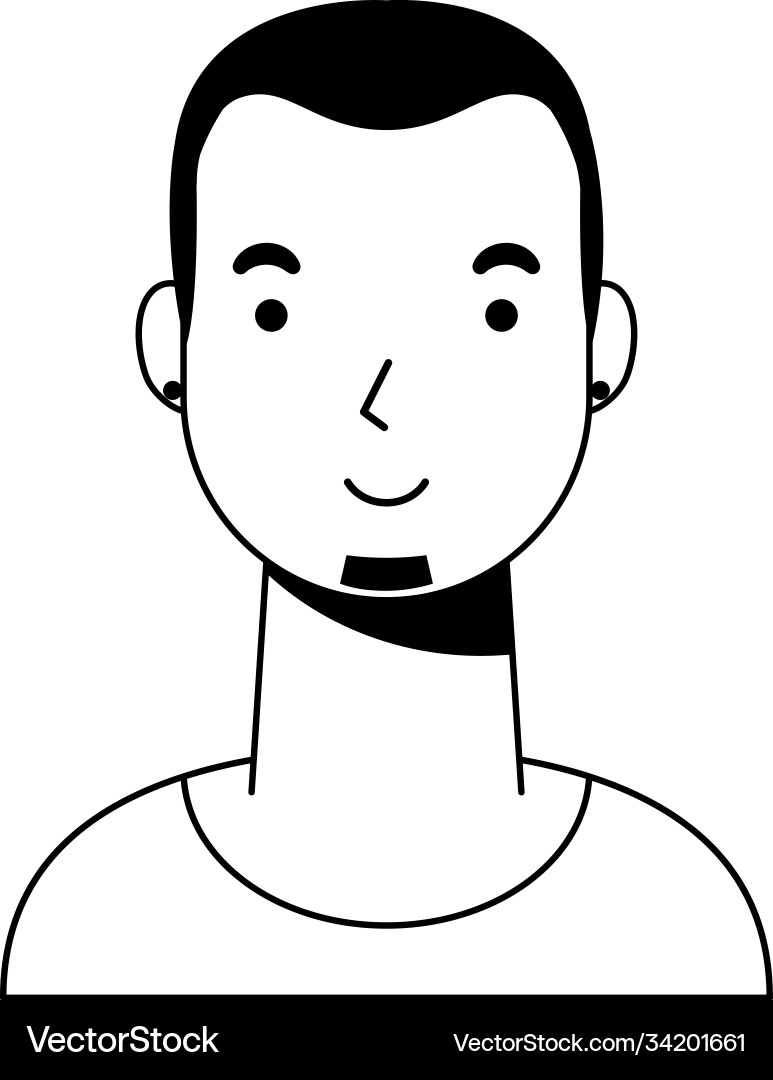 Young man male avatar character Royalty Free Vector Image
