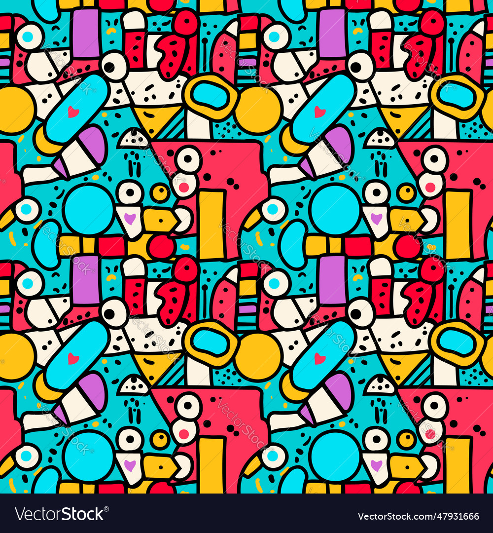 A set of seamless patterns with geometric shapes Vector Image