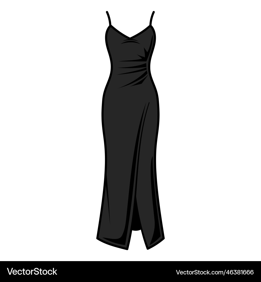 Black dress color stroke Royalty Free Vector Image