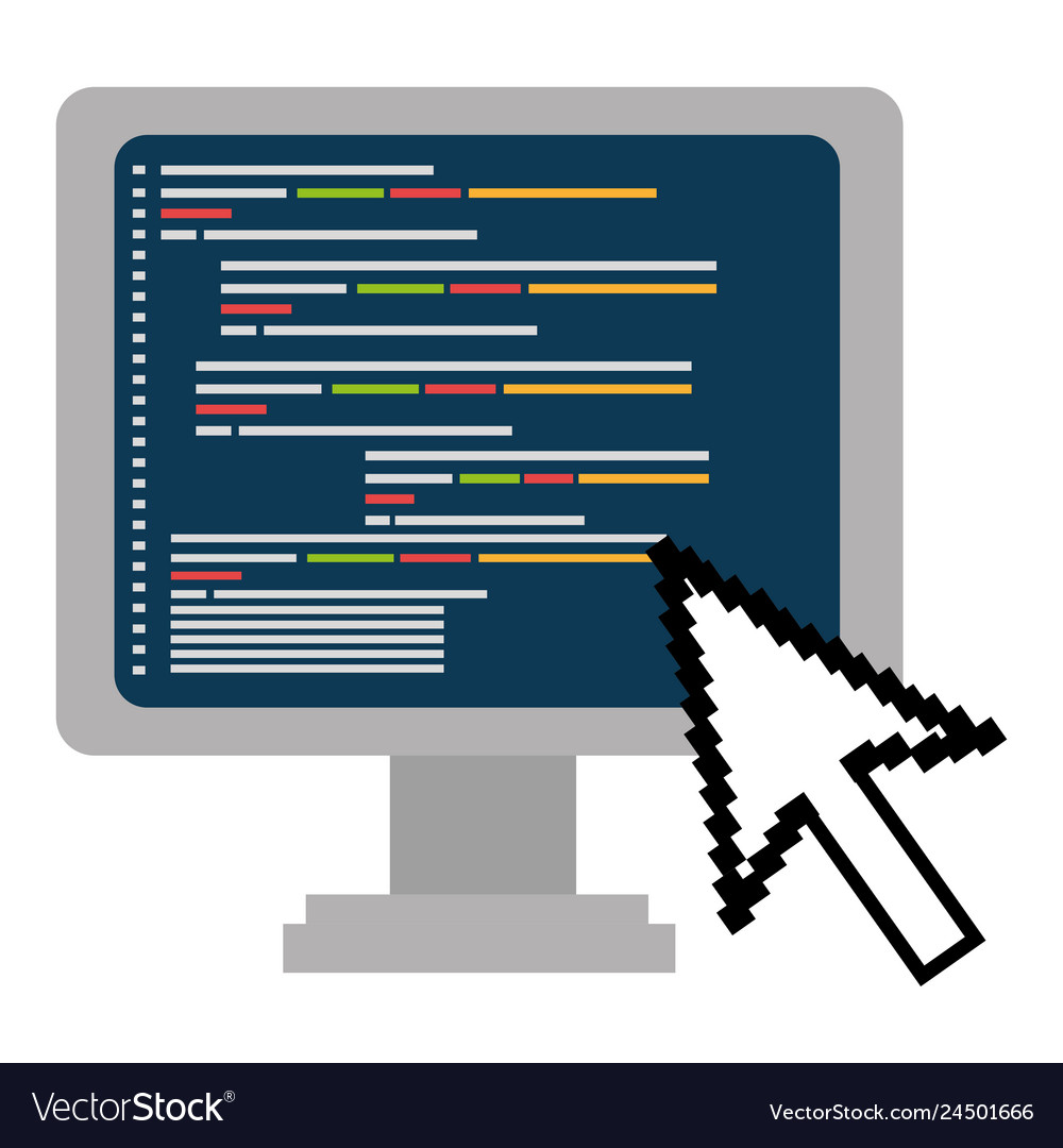 Computer display with arrow cursor Royalty Free Vector Image