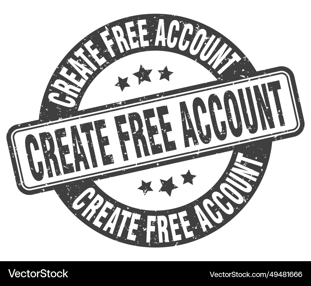Create free account stamp Royalty Free Vector Image