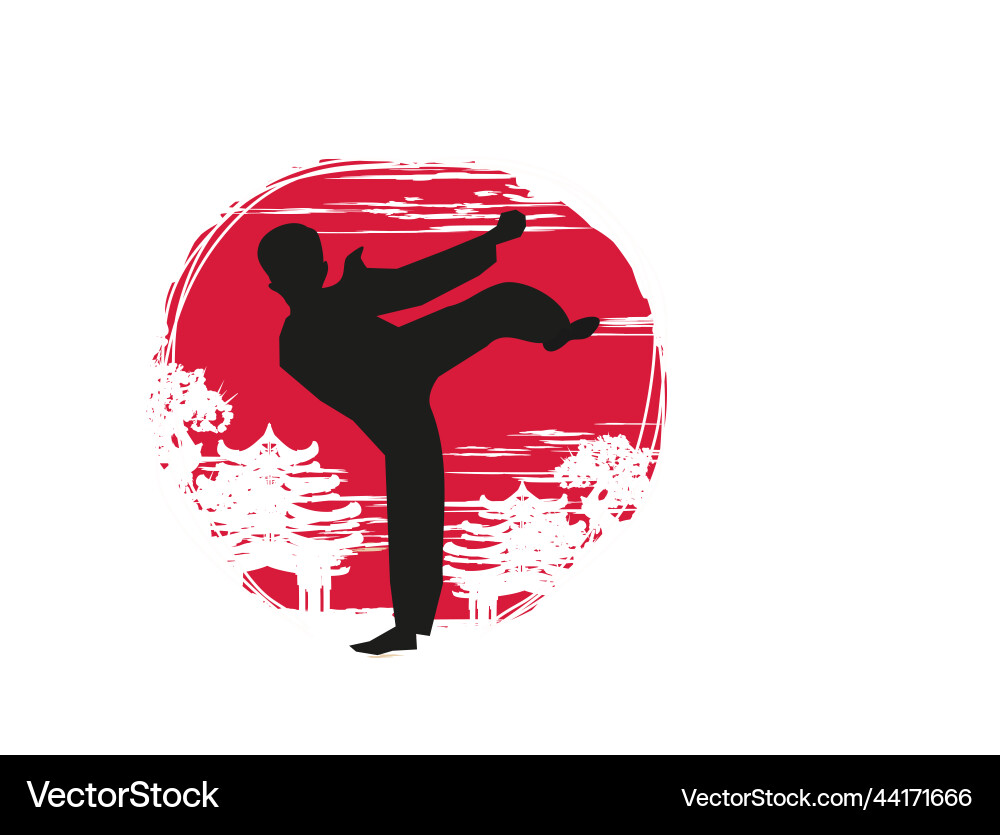 Creative abstract of karate fighter Royalty Free Vector