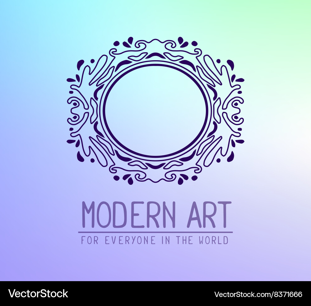 Dark purple color oval frame in modern st Vector Image