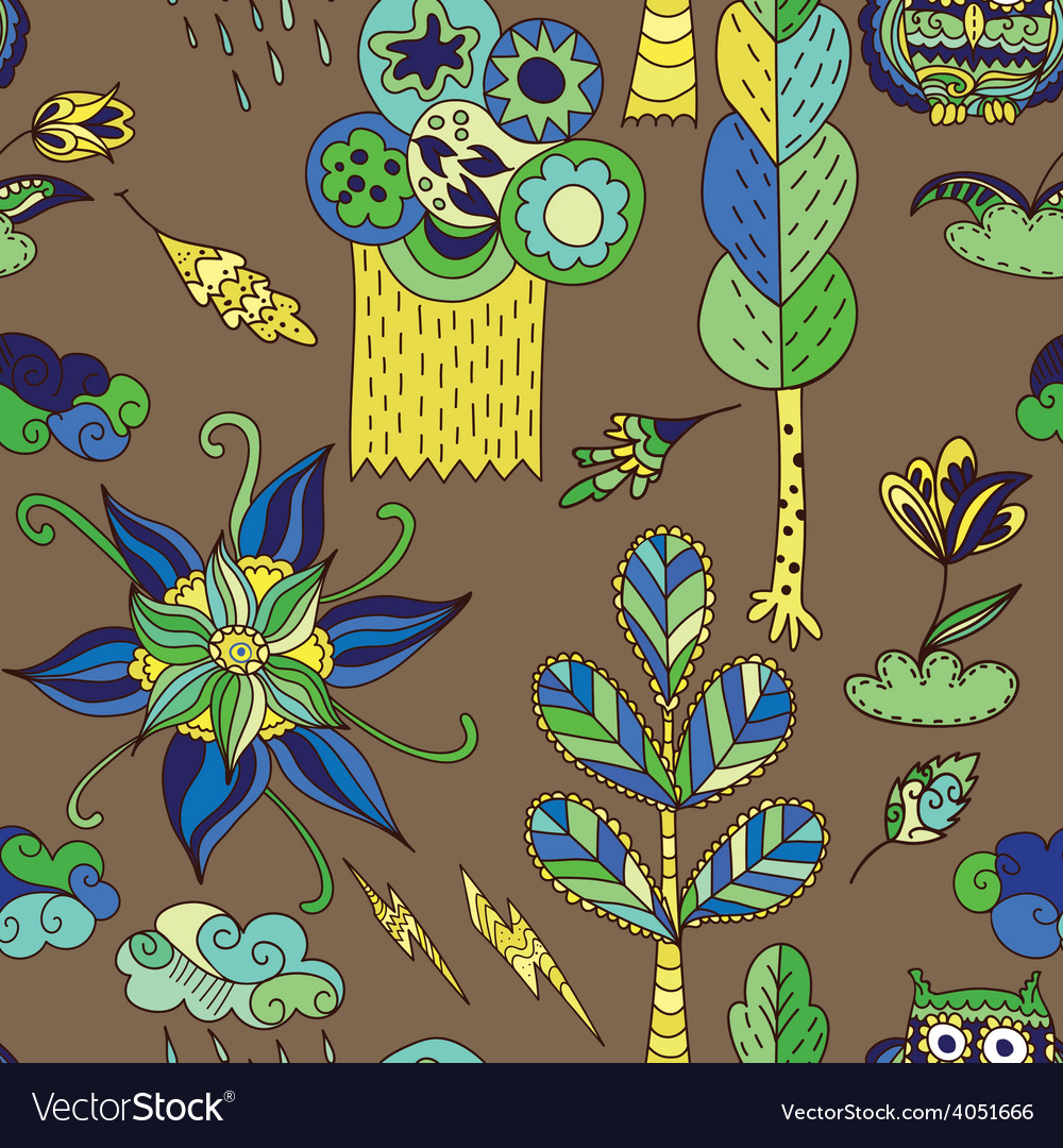 Doodle spring pattern Royalty Free Vector Image