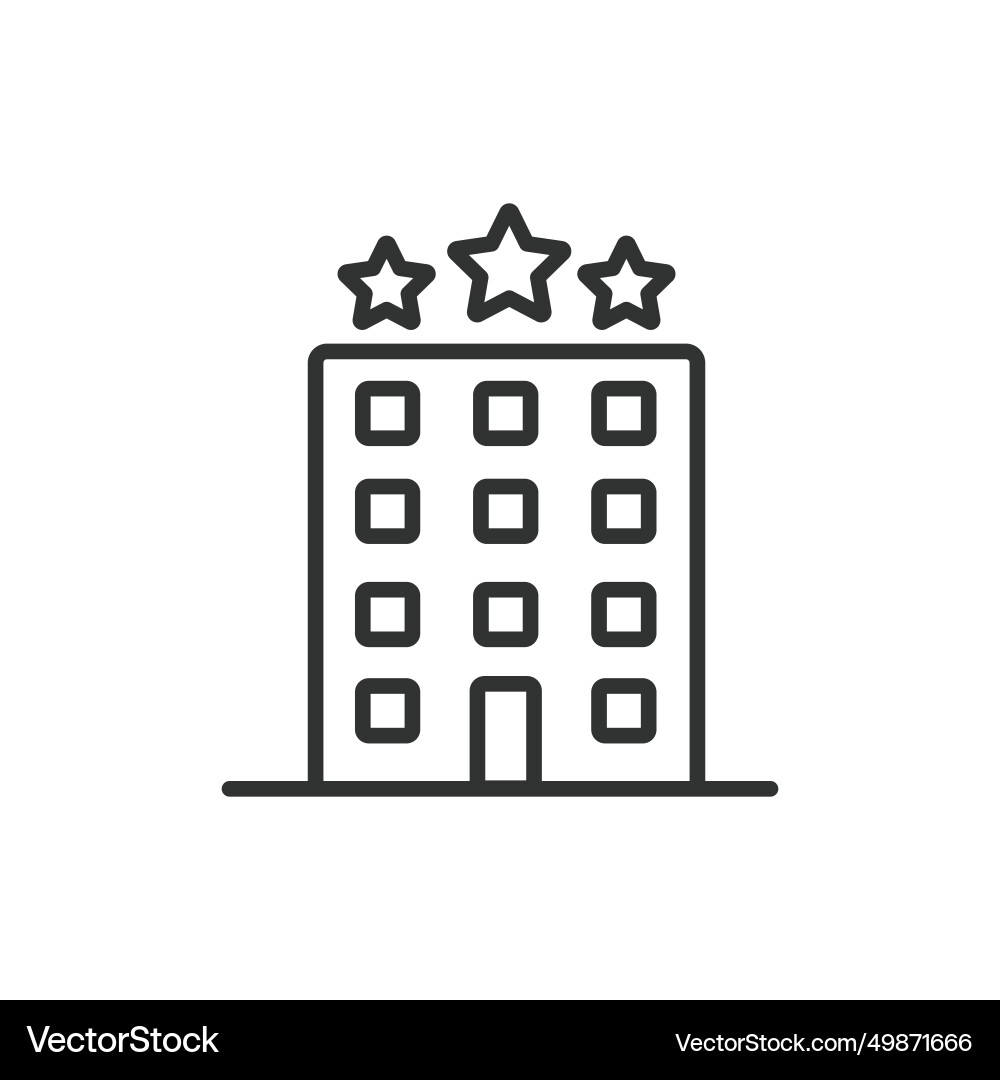 Hotel icon line design hostel bedding tourist Vector Image