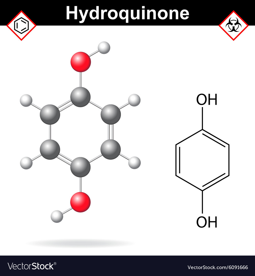 Hydroquinone molecule Royalty Free Vector Image