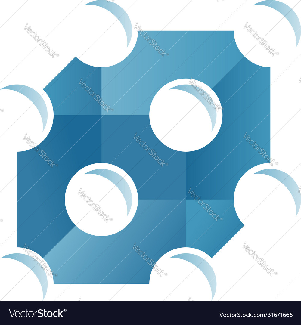 Molecular solid cell icon Royalty Free Vector Image