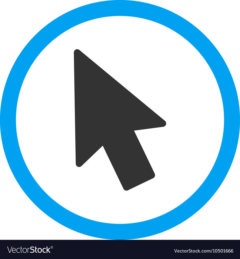 Mouse pointer flat rounded icon Royalty Free Vector Image