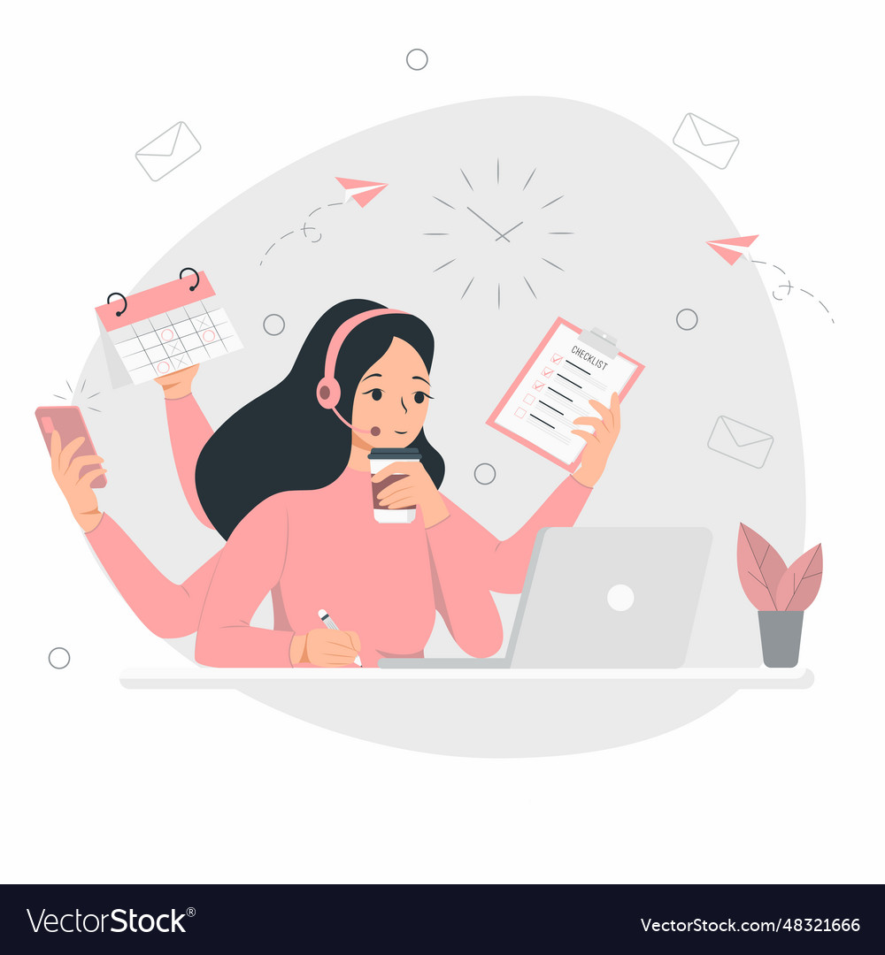 Multitasking concept Royalty Free Vector Image
