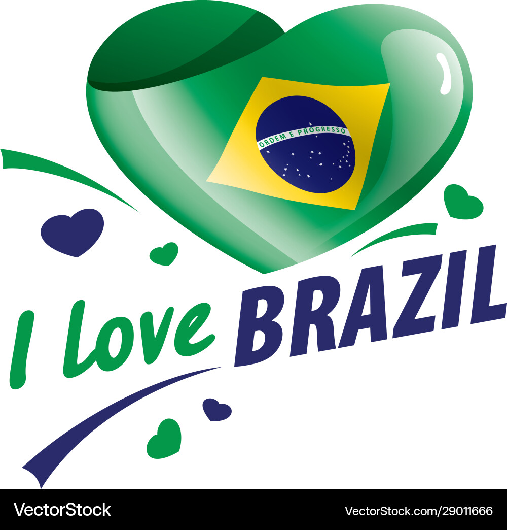 National flag brazil in shape Royalty Free Vector Image